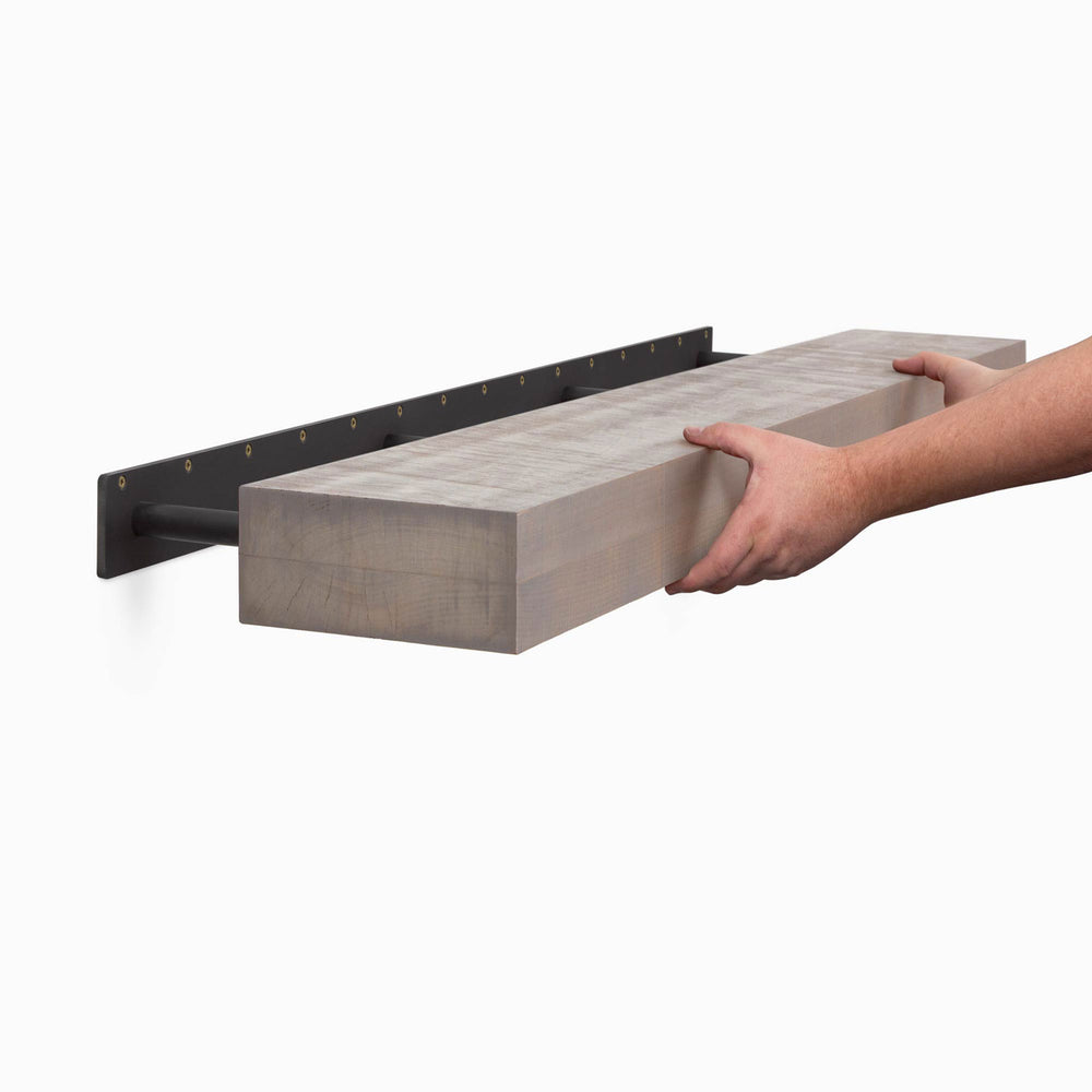 Glenn Hatch Grey Rustic Floating Mantel | Shelfology¨