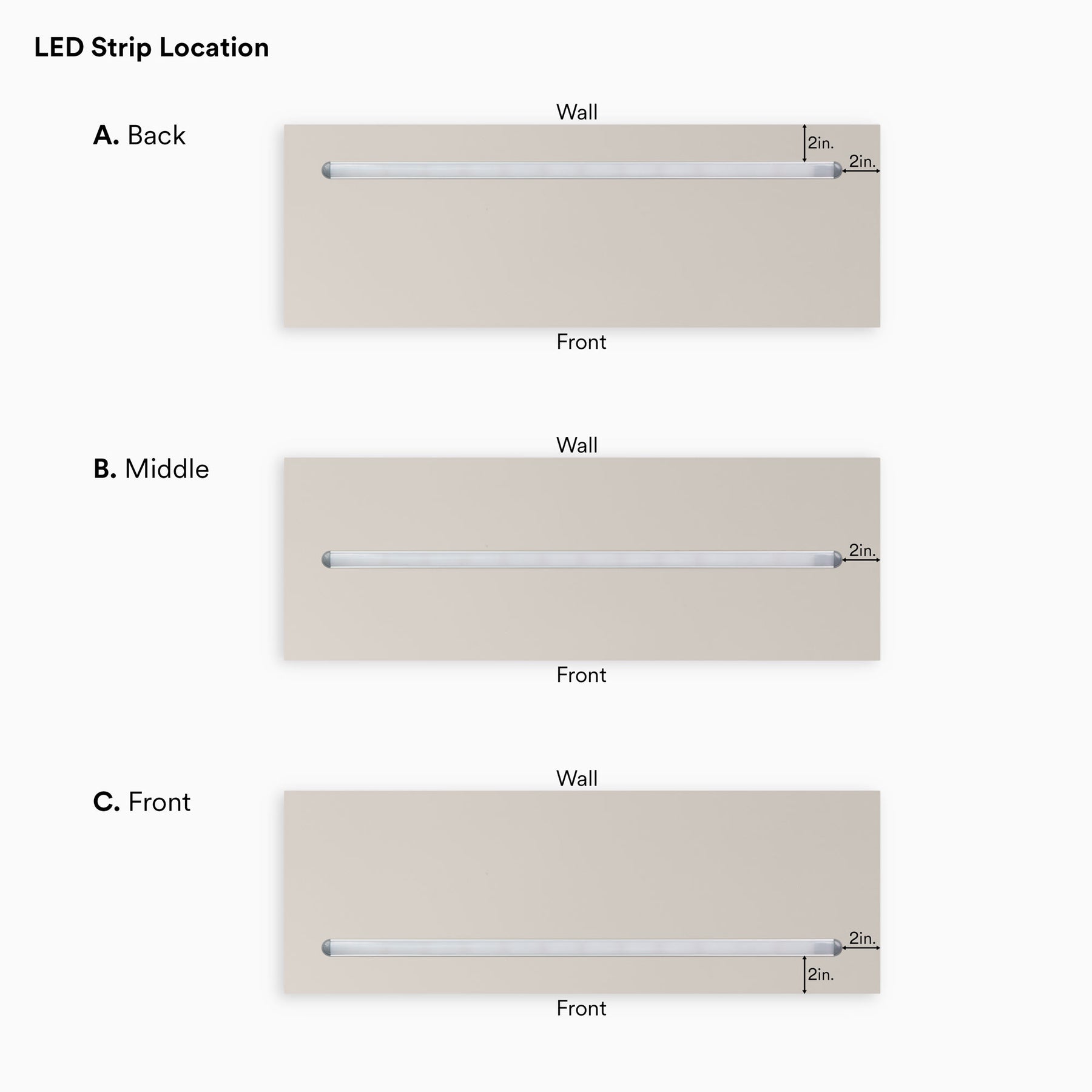 Lt Grey ‘Concretey’ LED Floating Shelf | Aksel by Shelfology
