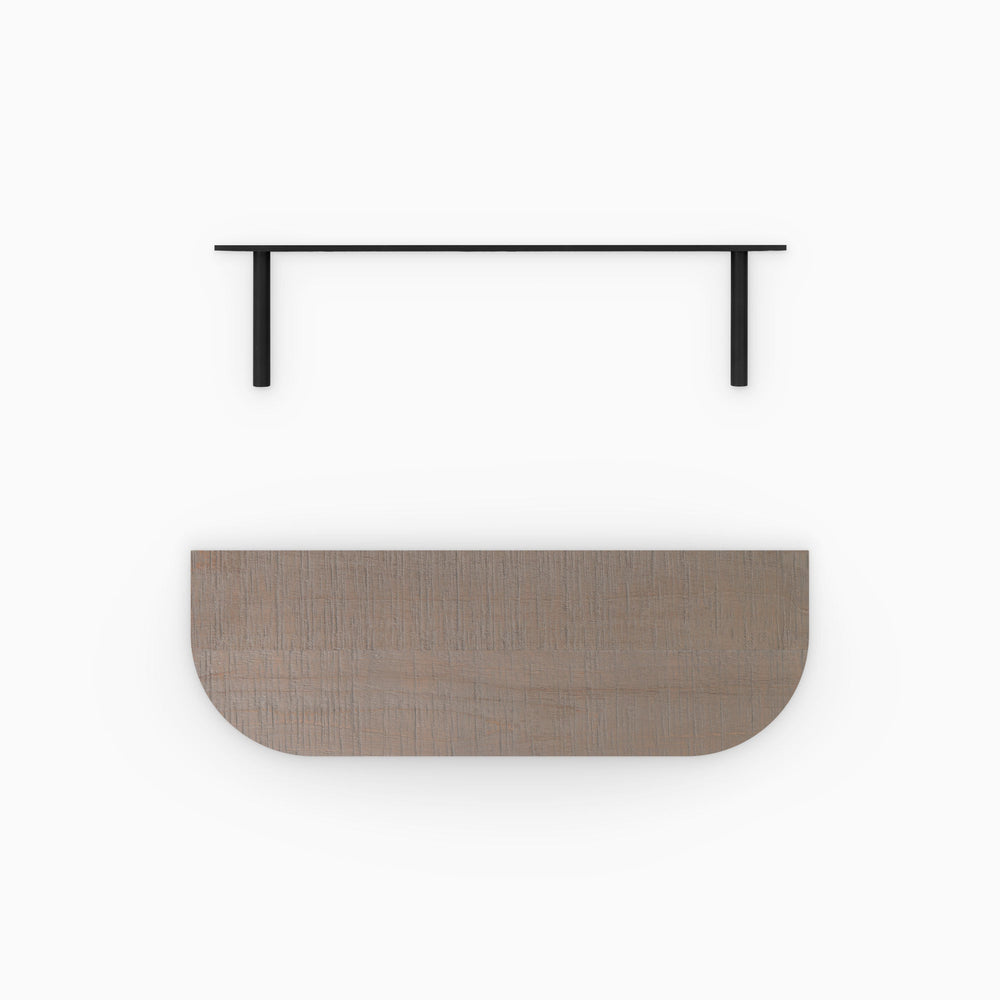 Aksel RADius Hatch Grey Rustic Floating Shelf | Shelfology¨