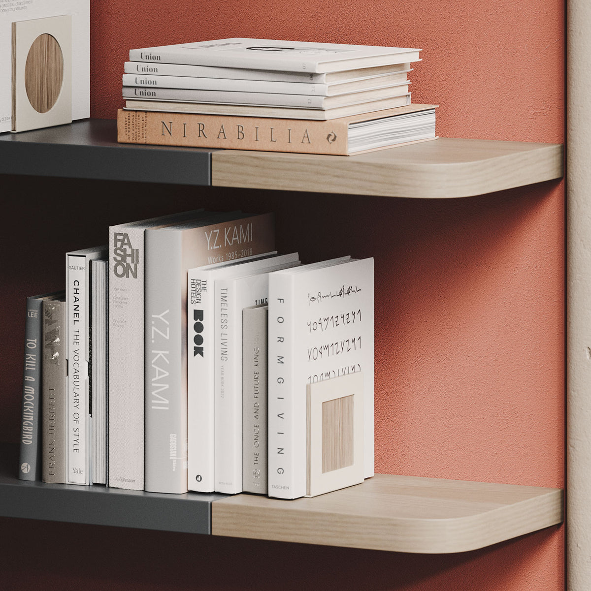 Glazed Wht Oak Rounded Floating Shelf | Aksel by Shelfology