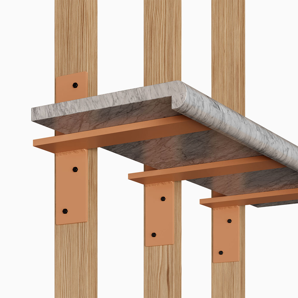 Drake Slimline Countertop Bracket (Powder Coat Finish) | Shelfology®